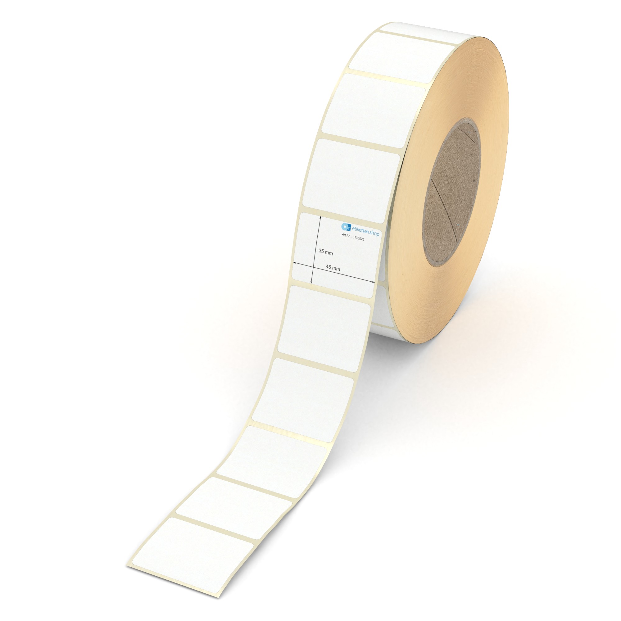 Etikett 45 x 35 mm - Transferpapier weiß permanent - 3000 Etiketten pro ...